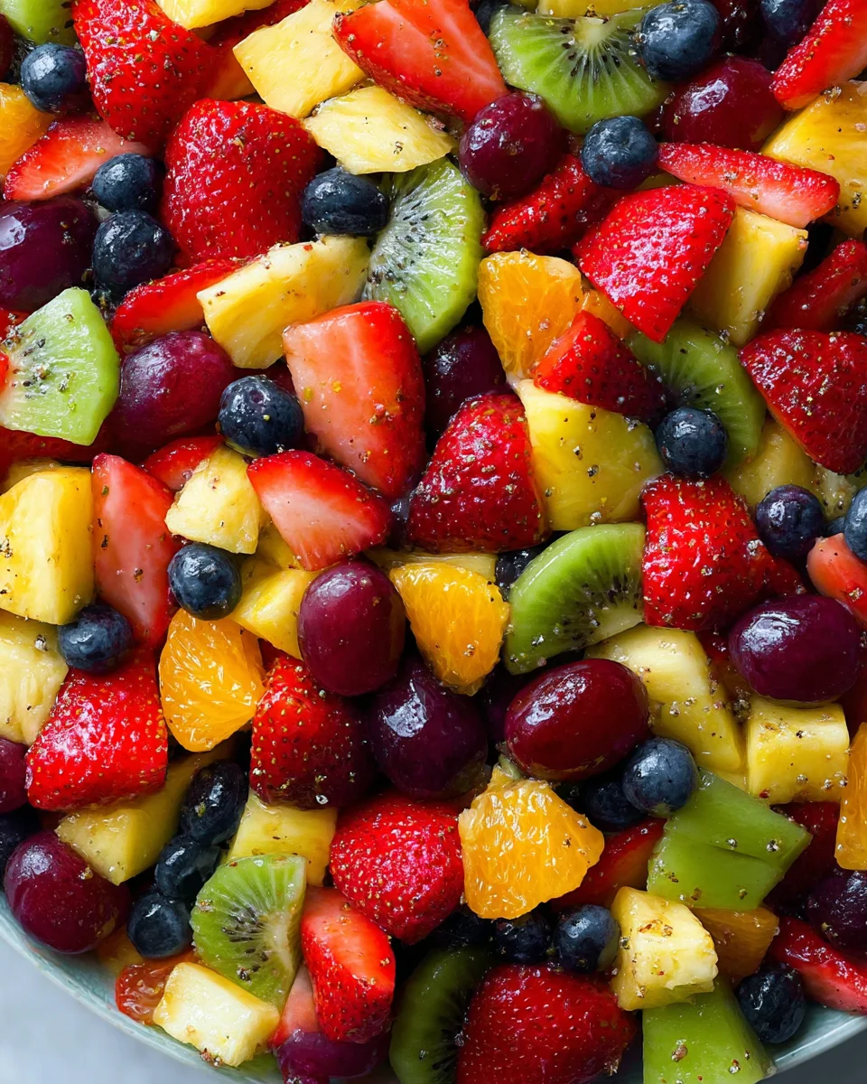 Honey Lime Rainbow Fruit Salad