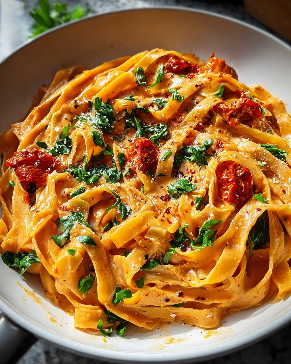 Vegan Creamy Sun Dried Tomato Pasta